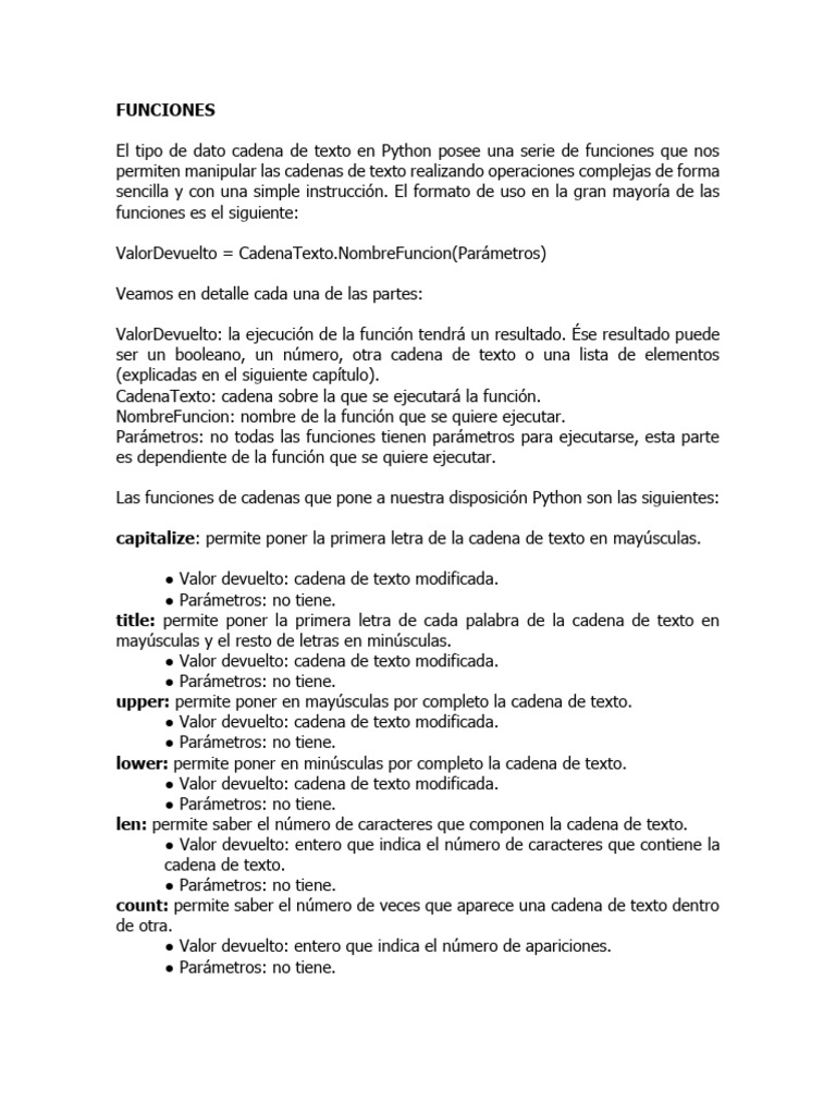 Funciones Cadenas | PDF
