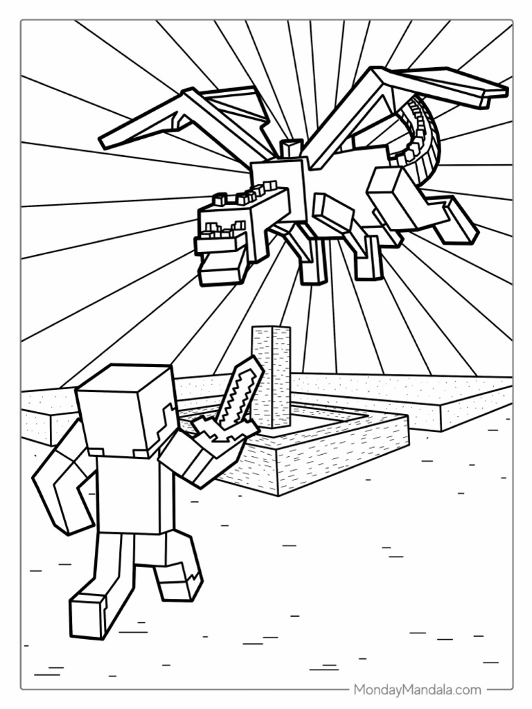 Minecraft Dragon Coloring Picture For Kids | PDF