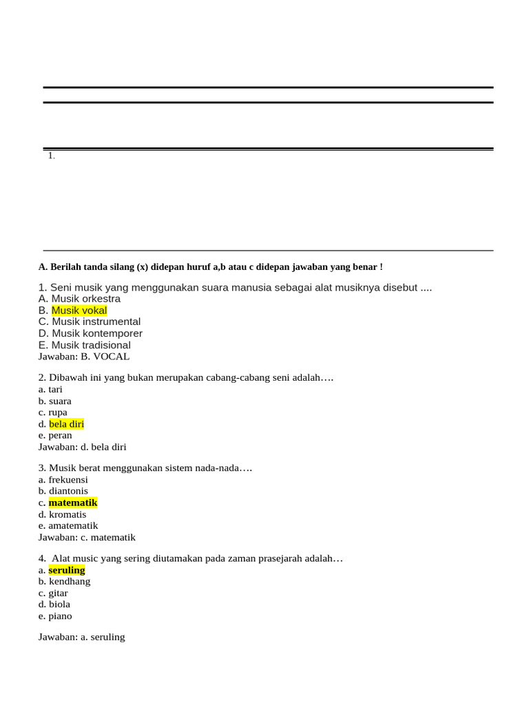 Soal SBK Kelas XI Dan Jawaban | PDF
