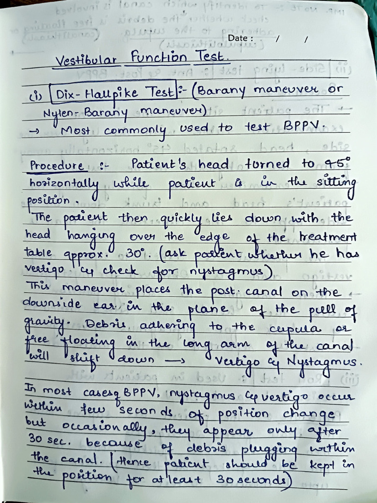 Vestibular Function Test | PDF