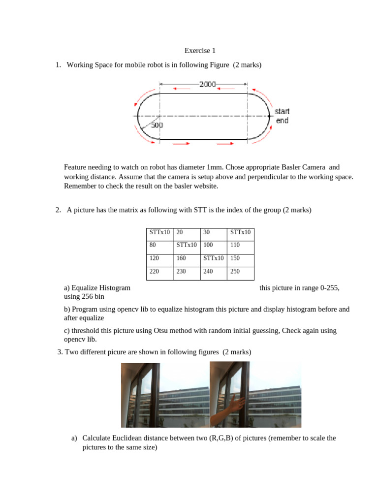 Exercise 1 introduction and threshold histogram | PDF