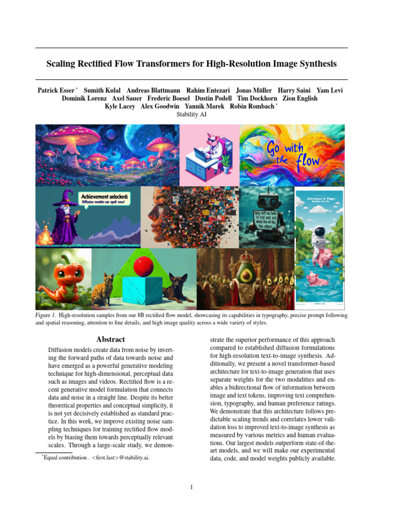 Scaling Rectified Flow Transformers For High-Resolution Image Synthesis ...