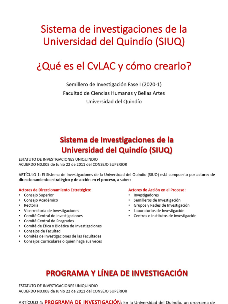 Sistema Investigaciones y CvLAC | PDF