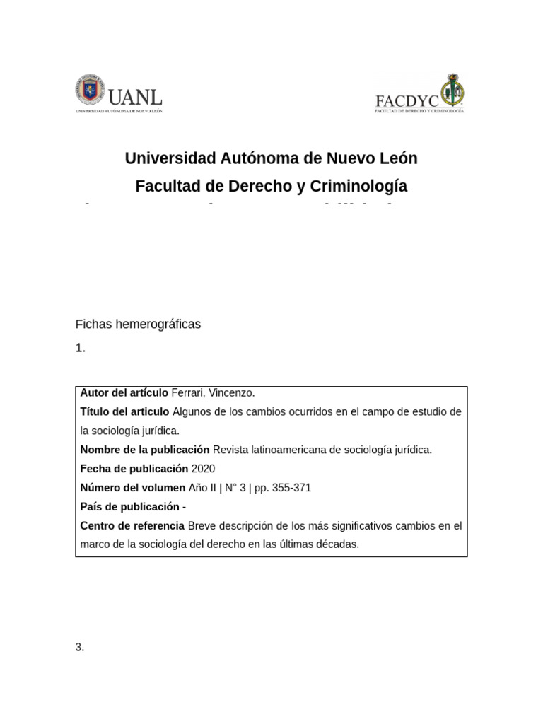 Ejemplo de ficha hemerográfica | PDF