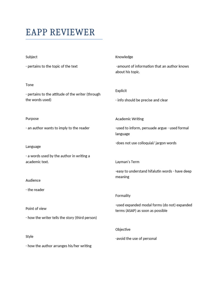 Eapp Reviewer | PDF