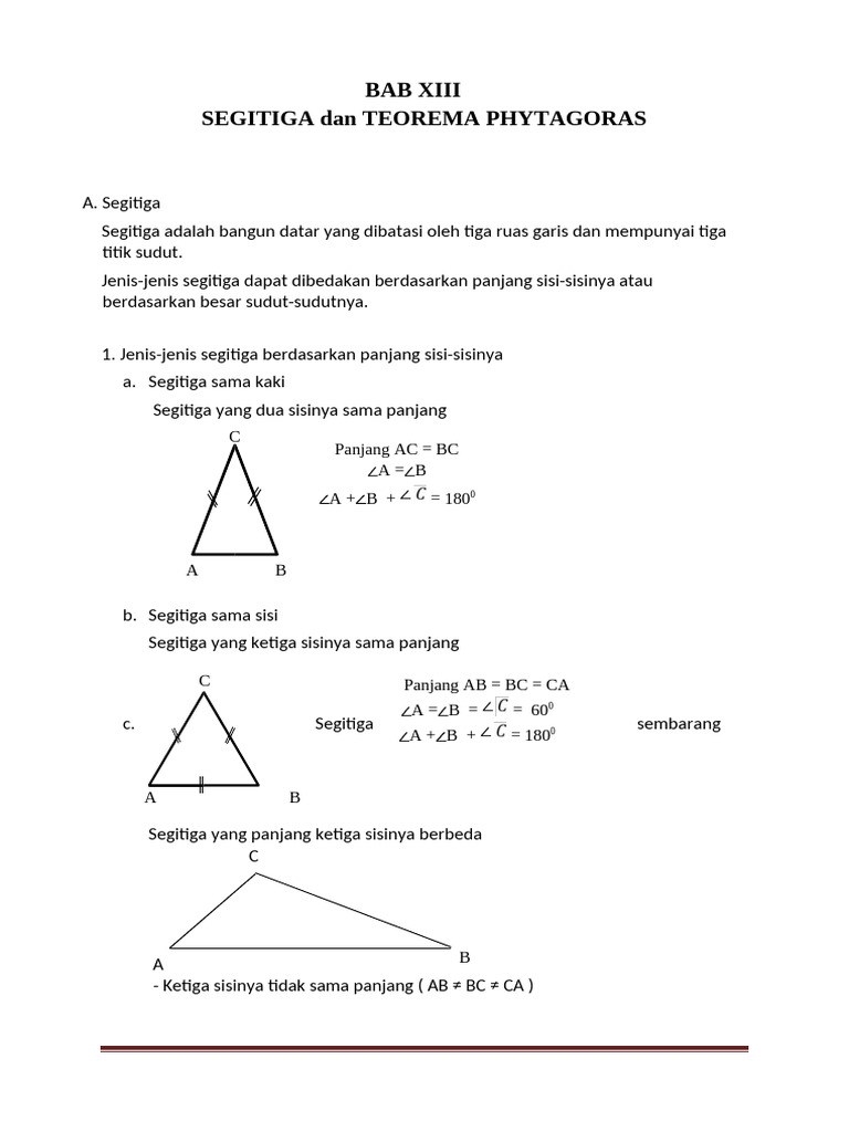 BAB 13 Segitiga Dan Teorema Phytagoras | PDF