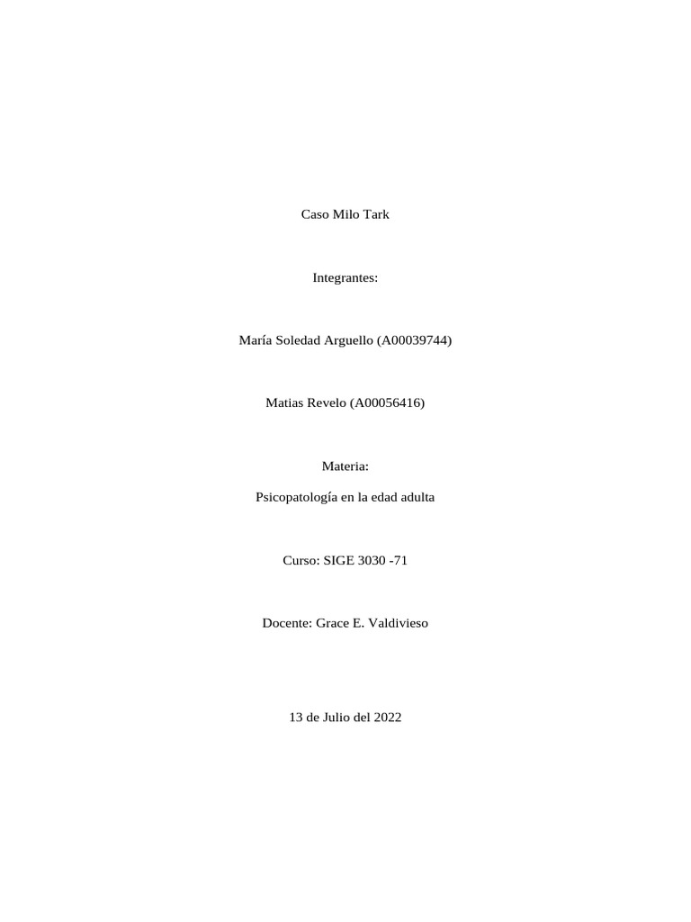 Caso Milo Tark | PDF