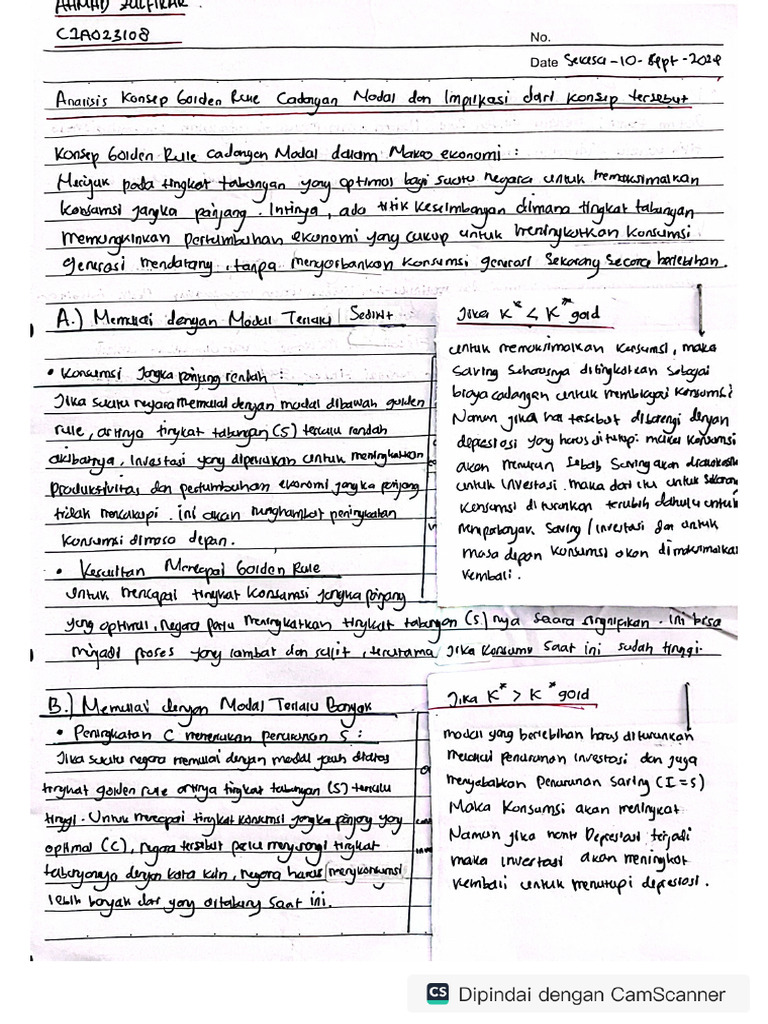 Tugas 1 Makro II Golden Rule - Ahmad Zulfi | PDF