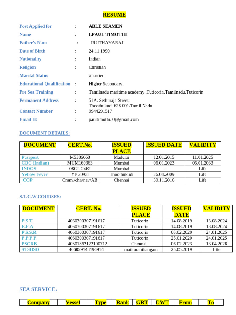 Timothi Resume | PDF