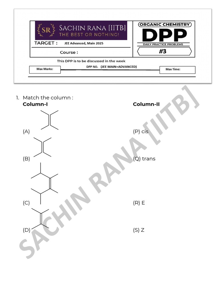 DPP 34 Isomerism | PDF