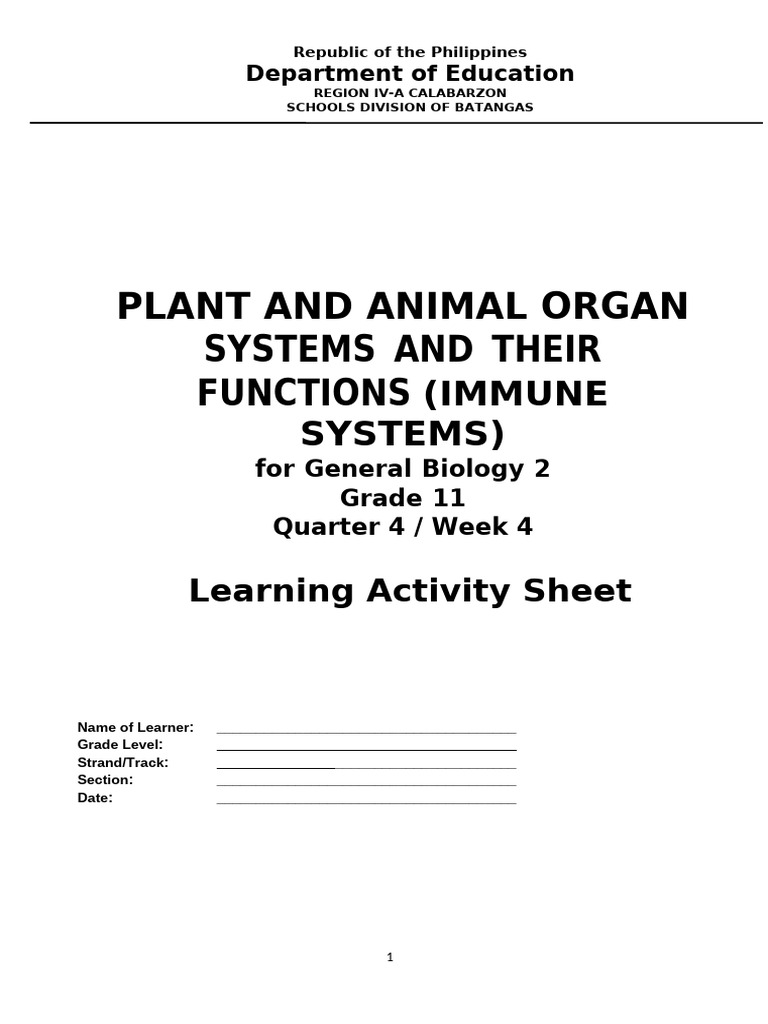 General Biology II Q4 Week 4 | PDF