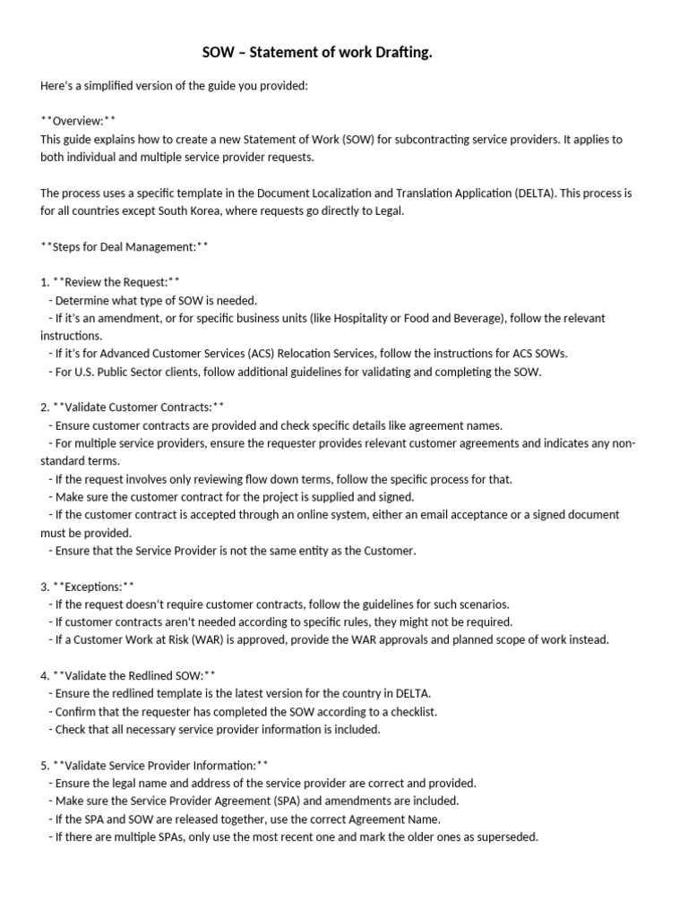 SOW Drafting | PDF