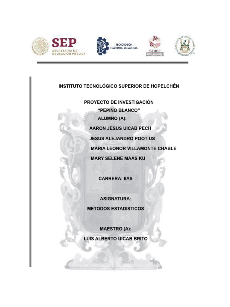 PROYECTO_METODOS ESTADISTICOS_3B | PDF