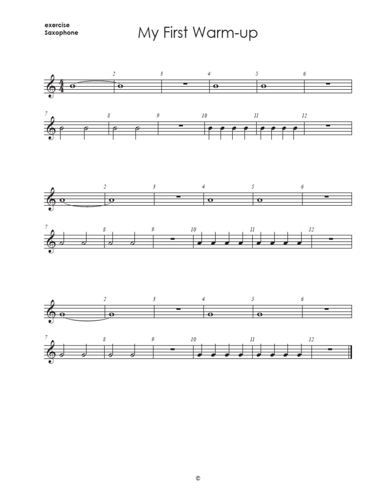 My First Warm-Up Saxophone | PDF