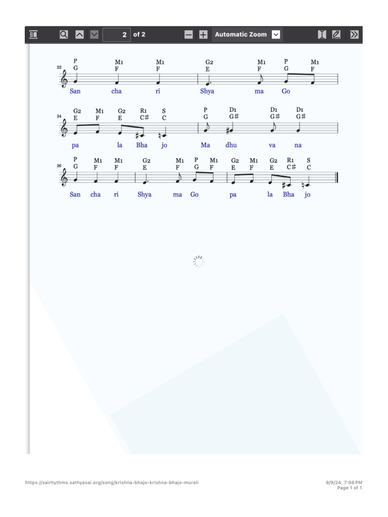 Krishna Bhajo Krishna Bhajo Murali - Sai Rhythms | PDF