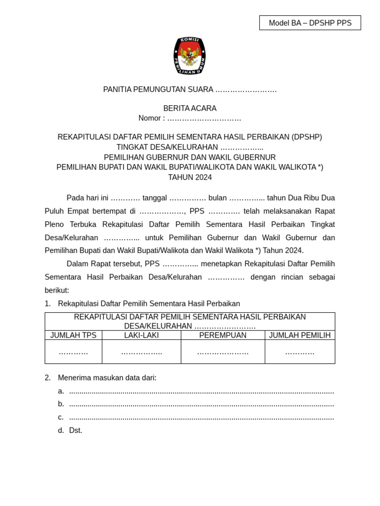 Model Ba - DPSHP Pps | PDF