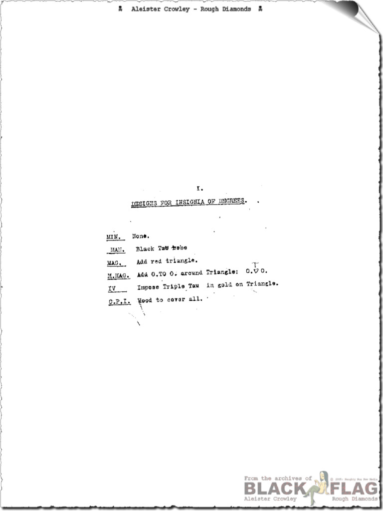 Ordo Templi Orientis - S1 - Degree Insignia | PDF