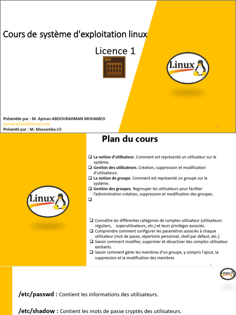 Cours 2 Gestion Des Utilisateurs Et Groupes | PDF