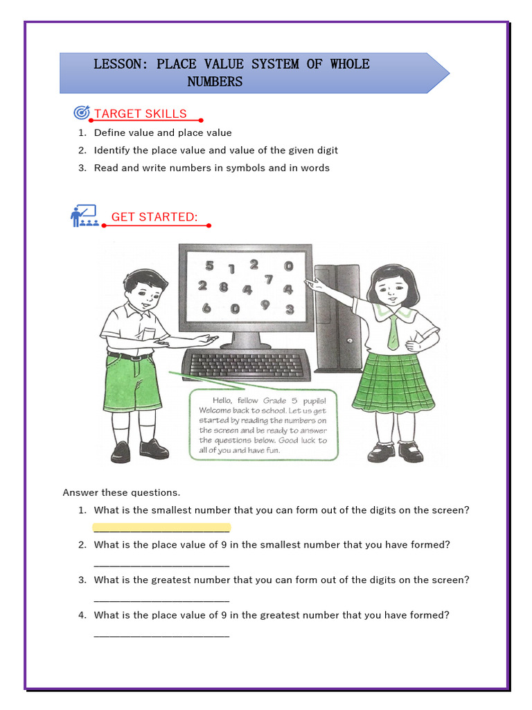 L1 Place Value System of Whole Numbers | PDF