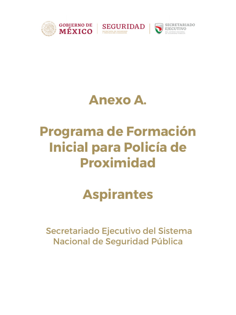 2.anexo A. Programa de Formaci N Inicial para Polic A de Proximidad 2024 | PDF