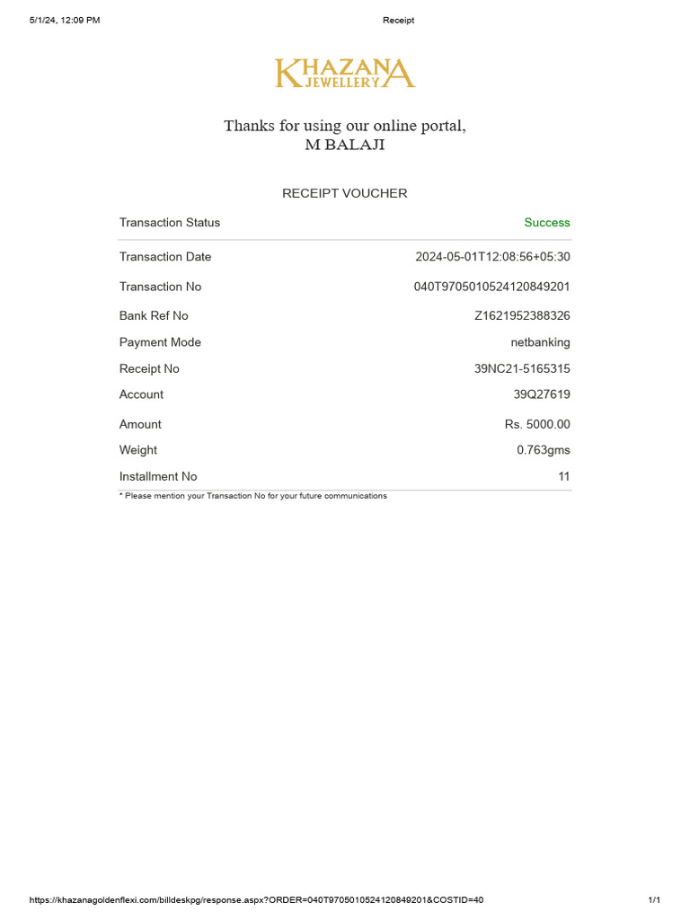 Receipt May 3 2024 | PDF