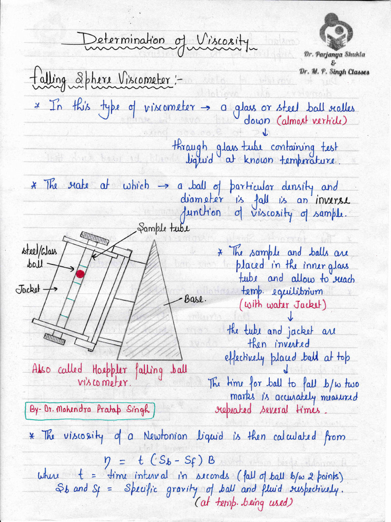 Determination of Viscosity Part 2 | PDF