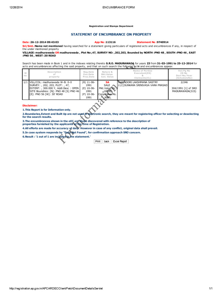 Encumbrance Form 02 | PDF
