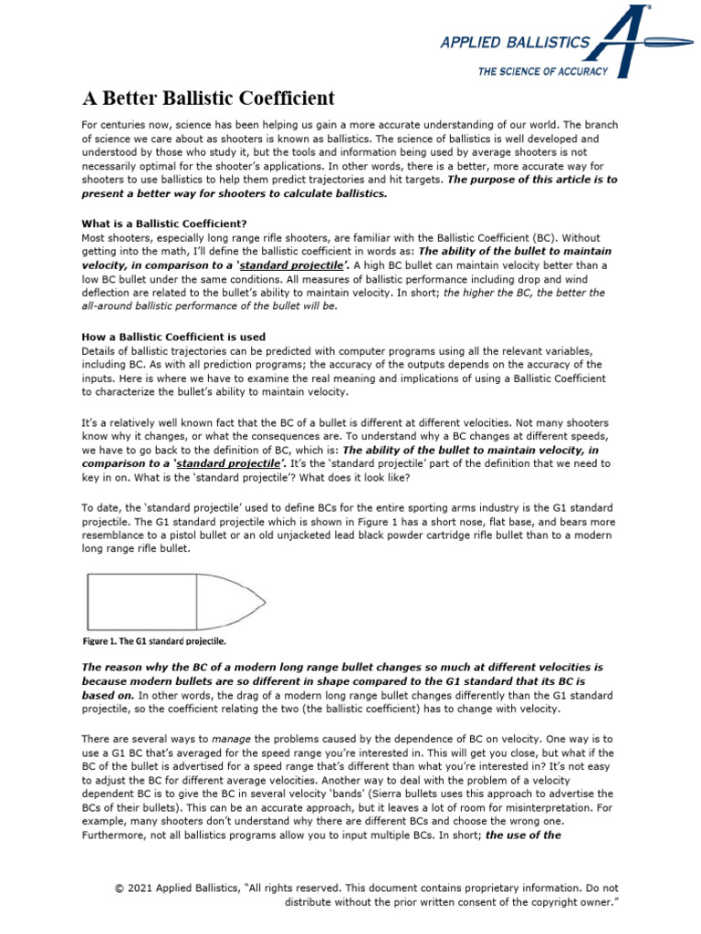 A Better Ballistic Coefficient | PDF