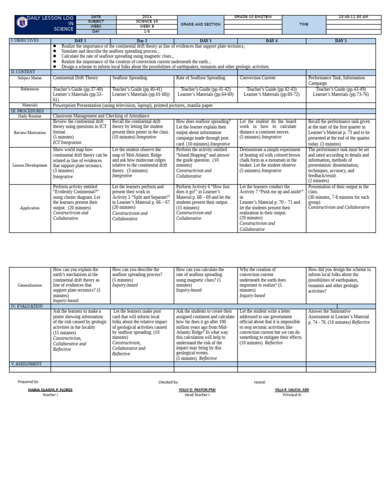 Science 10 DLL Week 8 | PDF