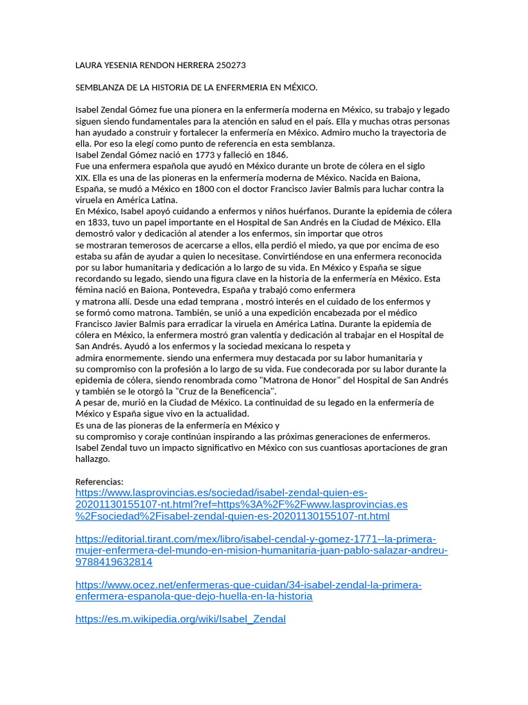 Semblanza. Laura Yesenia Rendon Herrera 250273 | PDF