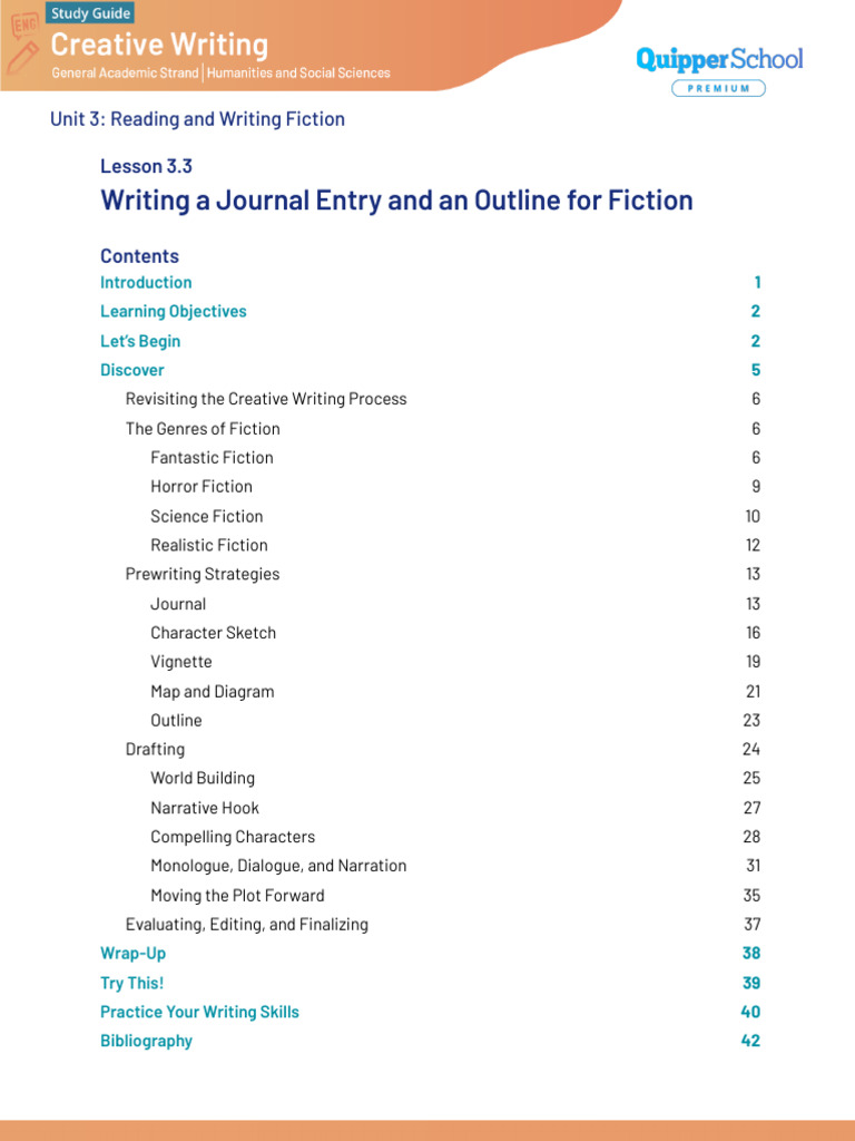 CRW11 - 12 Q1 0303M - SG - Writing A Journal Entry and An Outline For ...