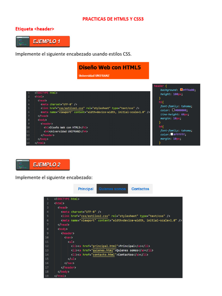 Ejercicios HTML5-CSS2023 | PDF