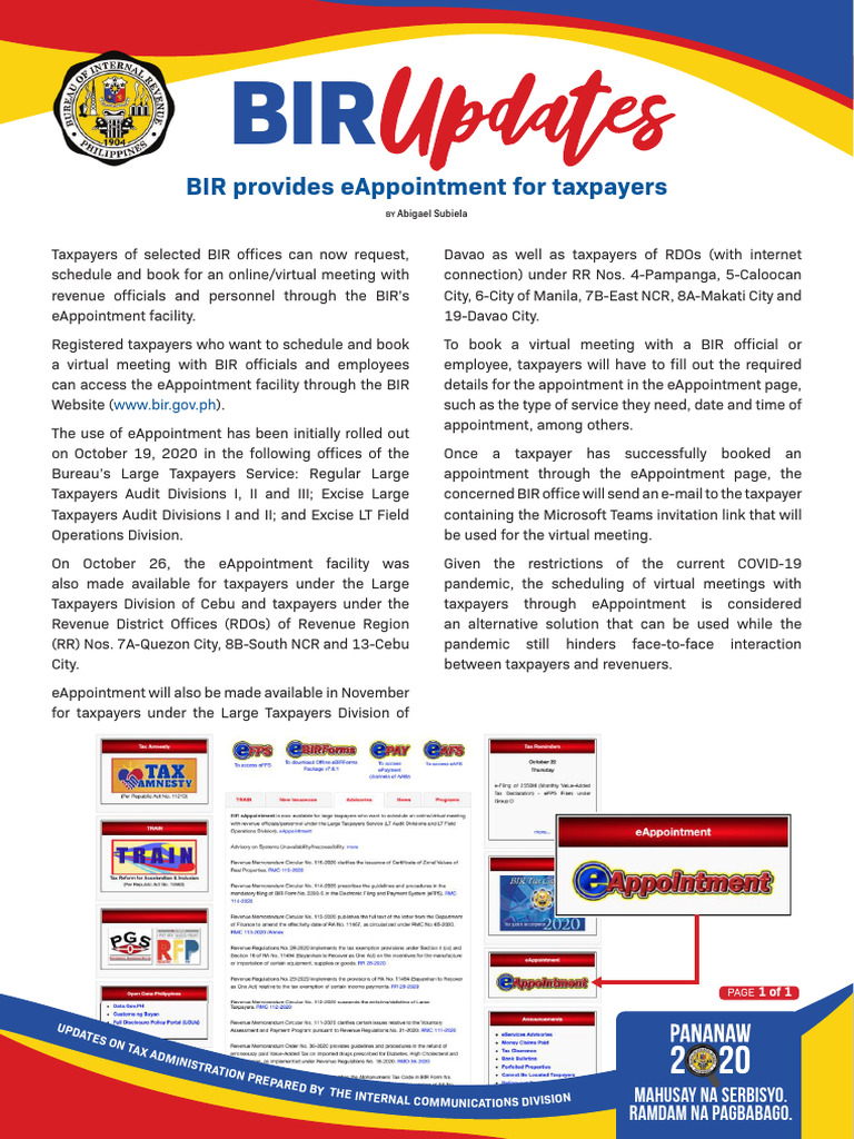 BIR Updates (Issue No. 16) | PDF