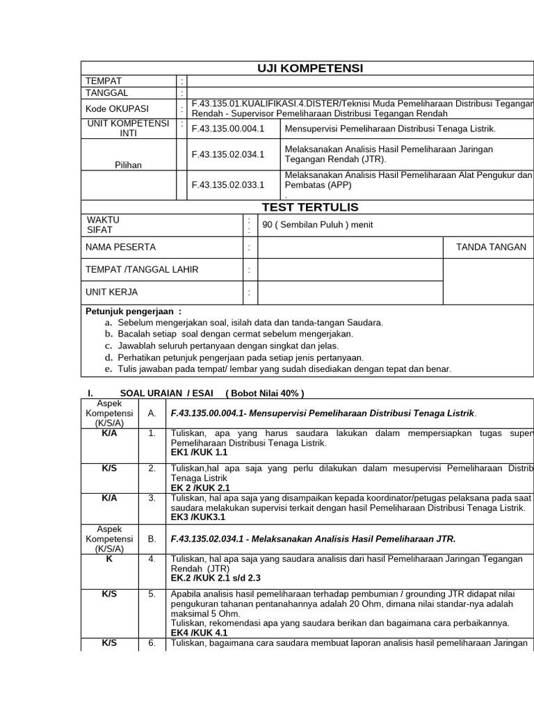 SOAL SPV Level 4 HARDIS TR | PDF