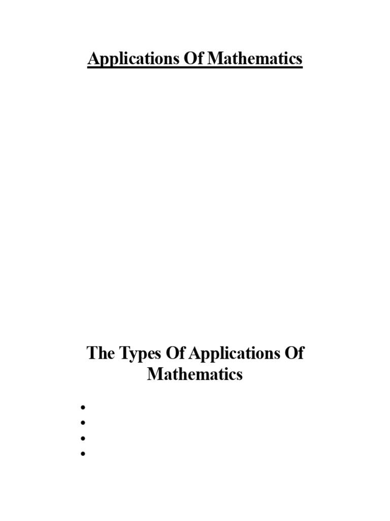 Applications of Mathematics | PDF