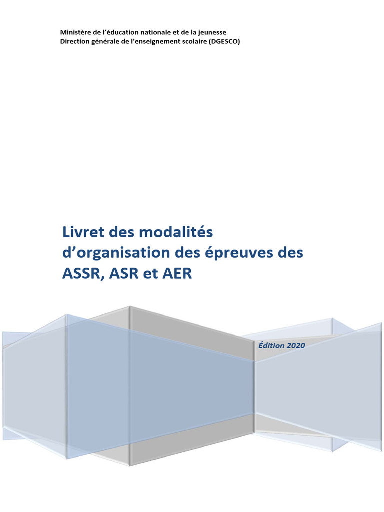 Livret Des Modalit S D Organisation Des Preuves Des Assr Asr Et Aer Dition 2020 14497 | PDF