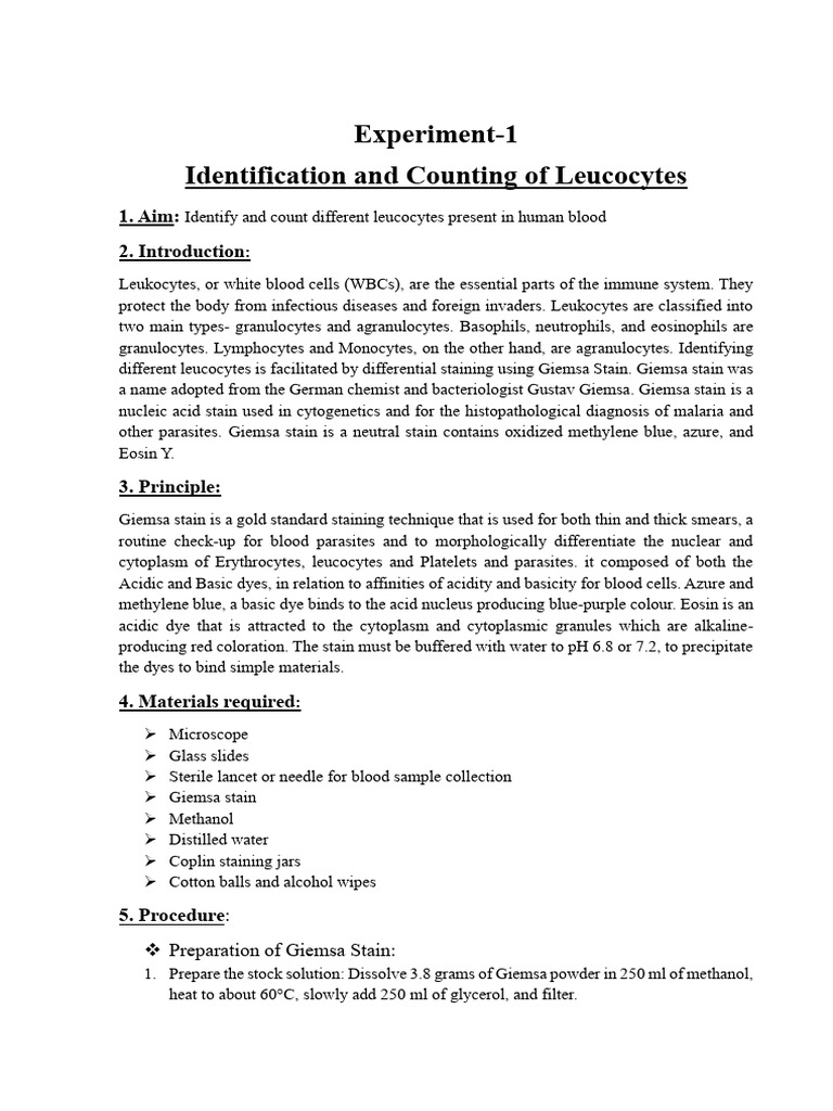 Immunology - 5th Sem - Exp 1 | PDF