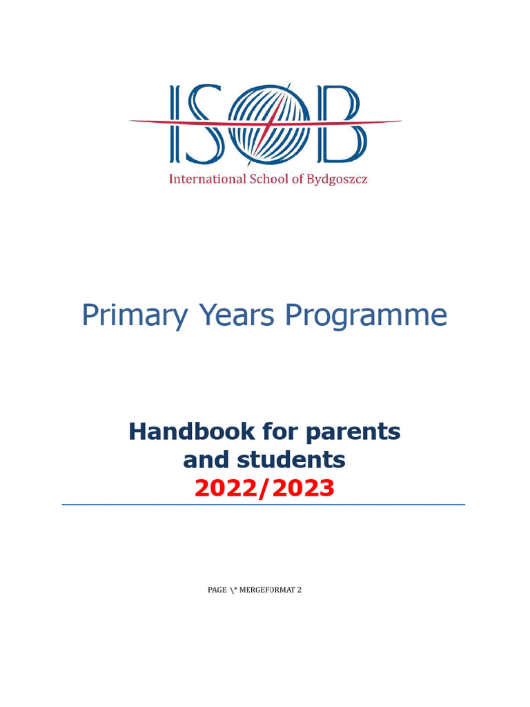 Pyp Handbook 2022 2023 Pdf