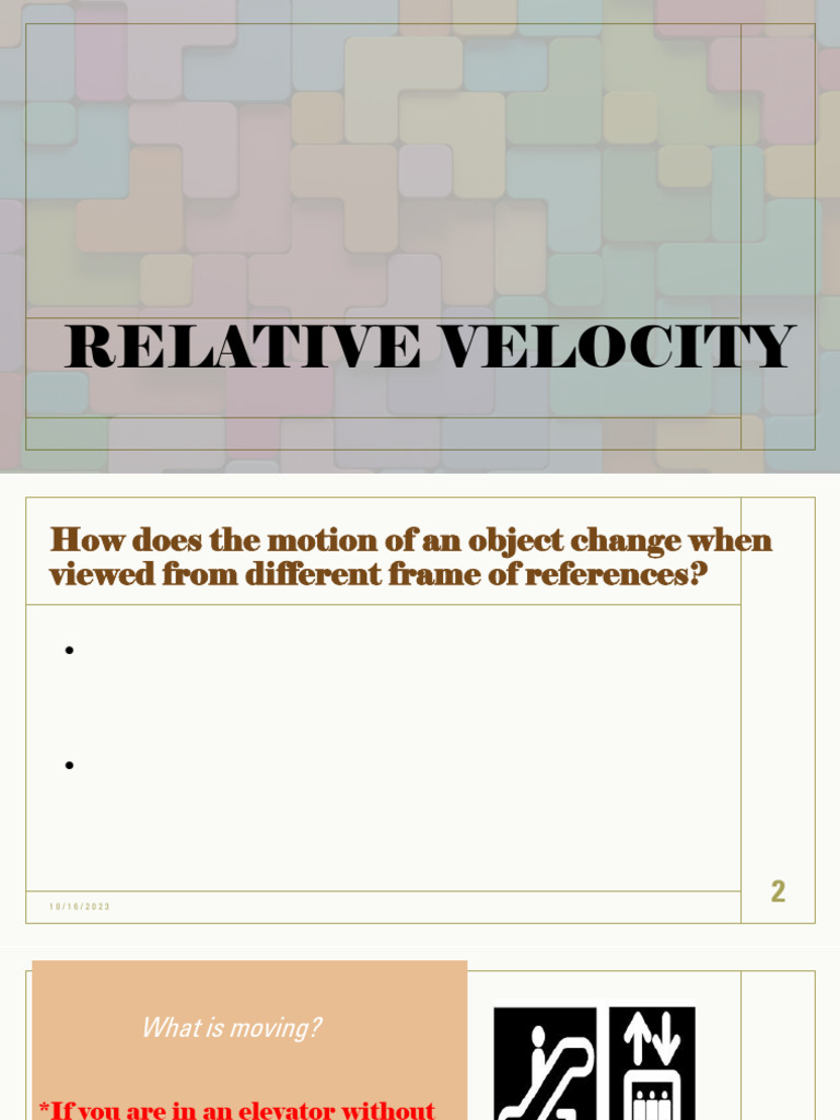 Relative Velocity | PDF