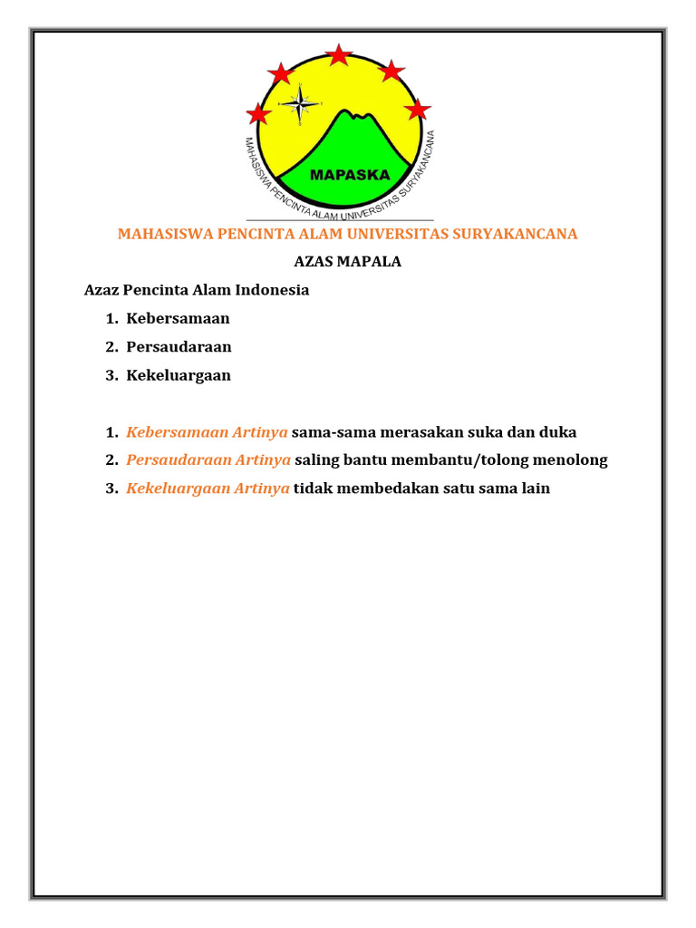 Azas MAPALA | PDF