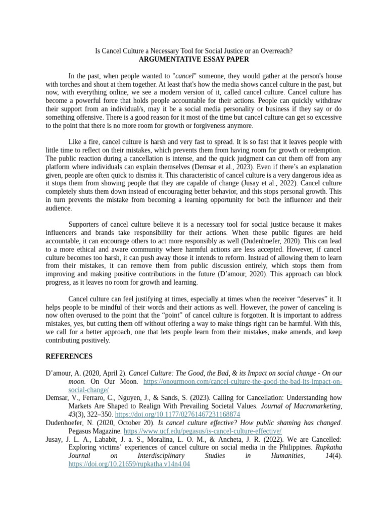 Argumentative Essay Paper | PDF