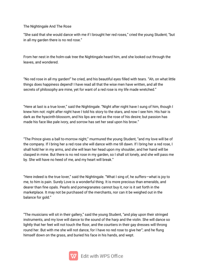 The Nightingale and The Rose-WPS Office | PDF