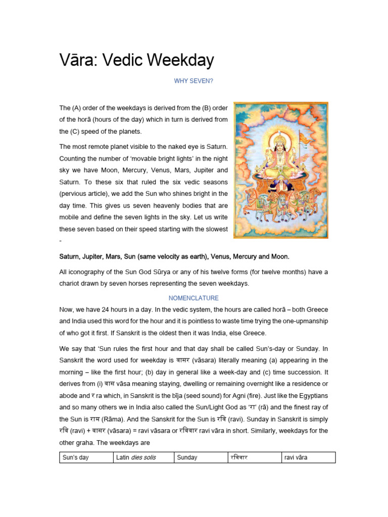 002 Vara Weekday | PDF