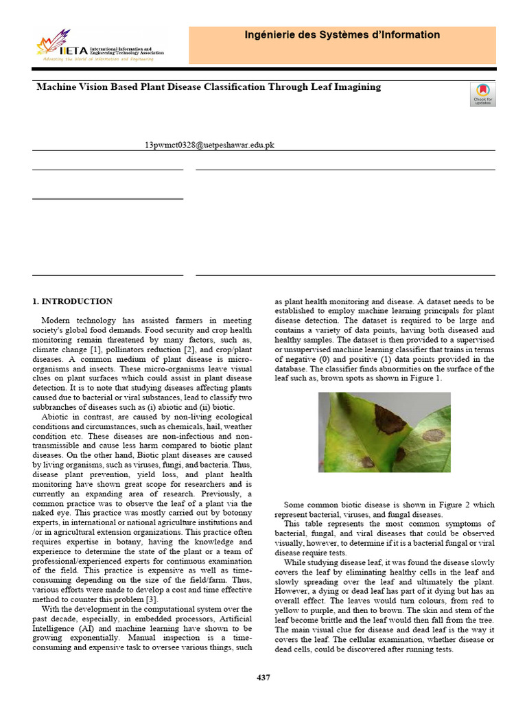 Paper 16 Machine Vision Based Plant Disease Classification Through Leaf ...