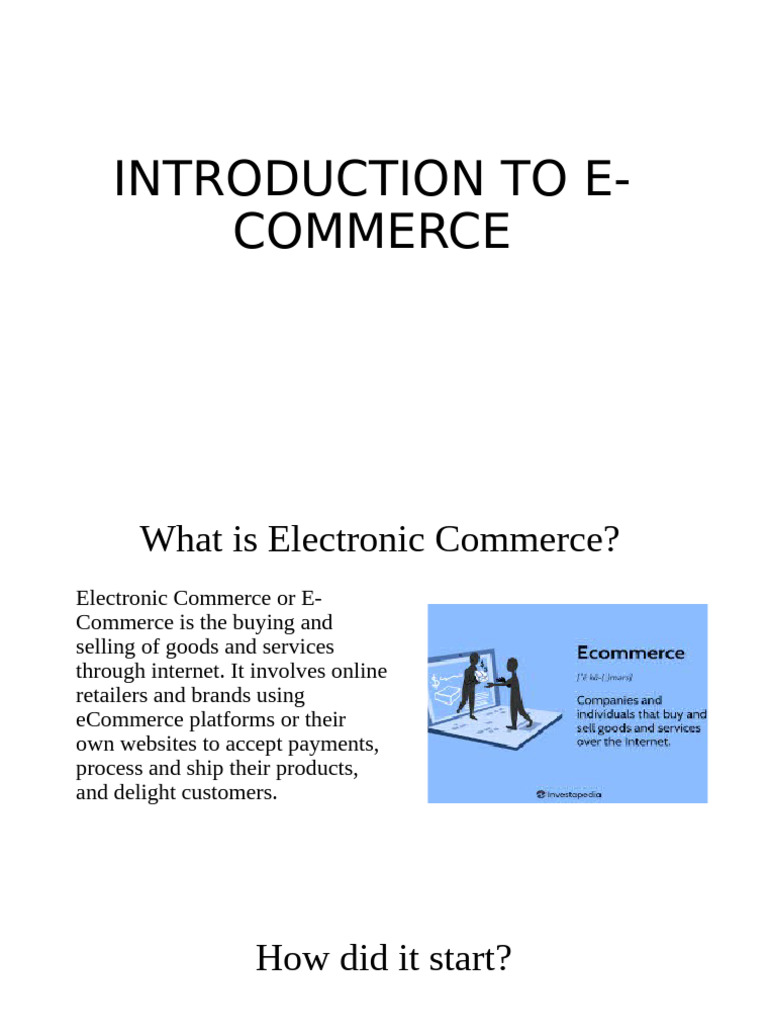Introduction To E-Commerce | PDF