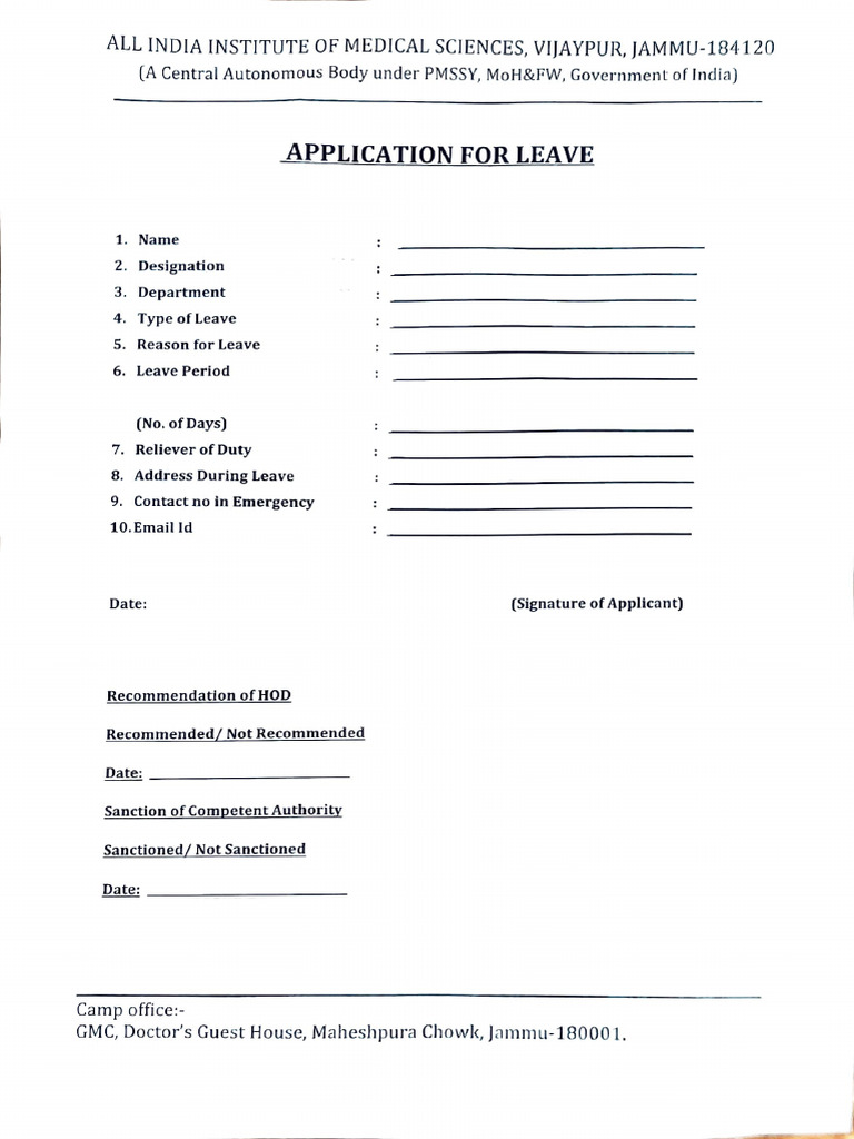 Leave Form | PDF