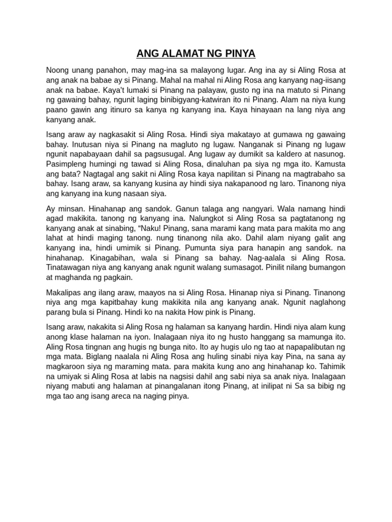 Ang Alamat NG Pinya | PDF