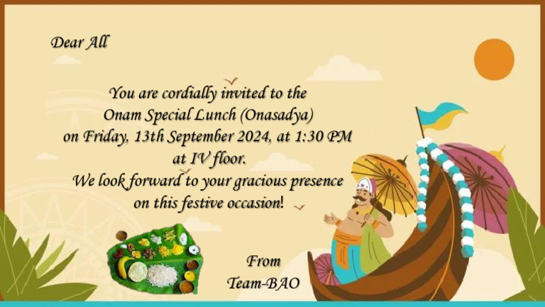 Onam Sadhya Invitation | PDF