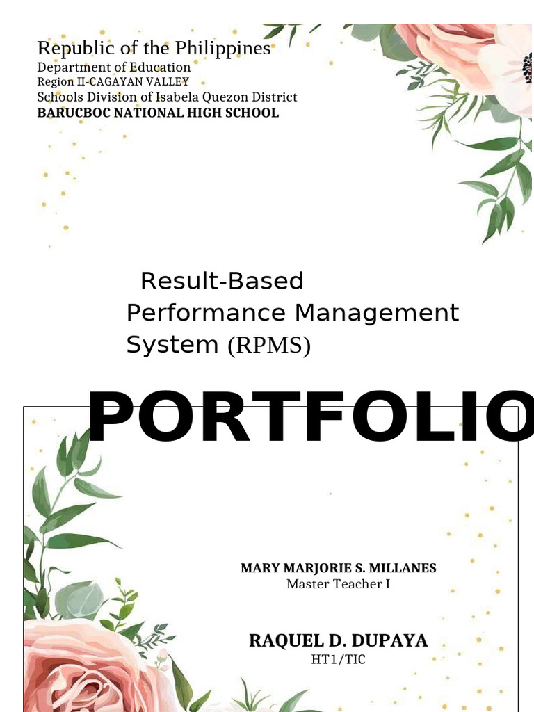 Rpms Portfolio Master Teacher | PDF | Educational Assessment | Art