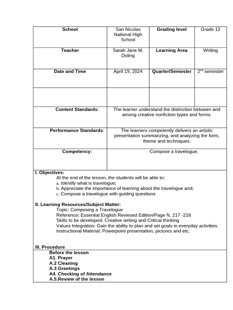 Informational Text Lesson Plan | PDF | Cognition | Human Communication